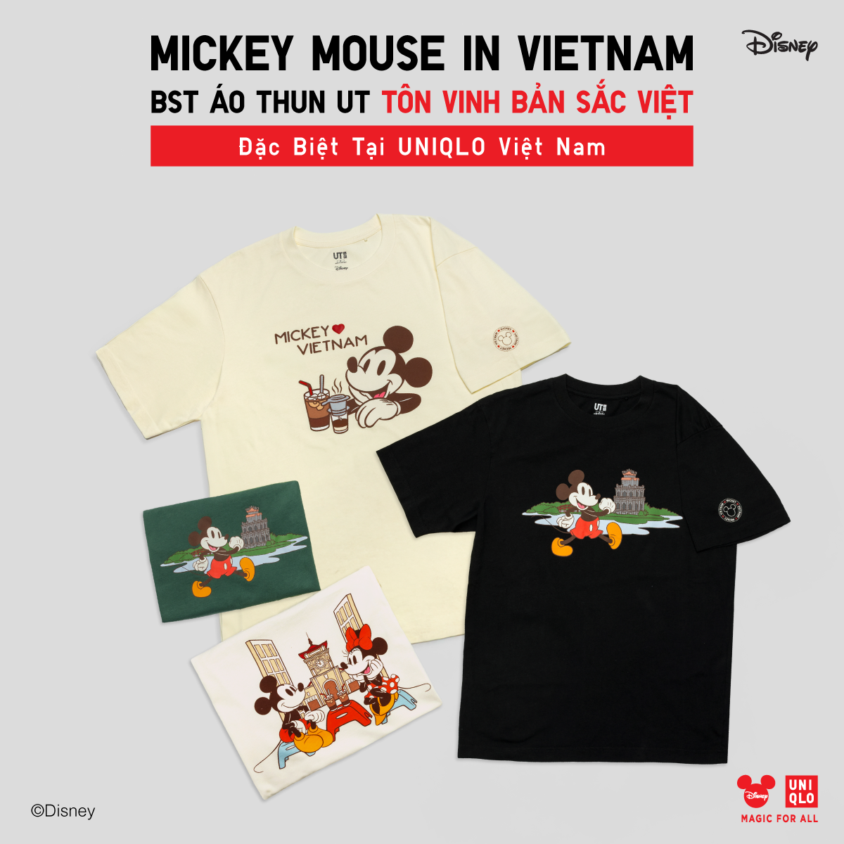 3 họa tiết mới trong BST UT Mickey Mouse in Vietnam tôn vinh bản sắc Việt